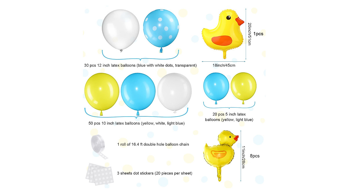 HyDren 113 Pcs Duck Balloon Arch Kit for Celebrations