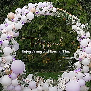 Sunnacate 6.6 Ft Round Backdrop Stand, Stable Golden Circle Balloon Arch Frame Round Balloon Arch Stand for Wedding Birthday Party Baby Shower Christmas Decoration