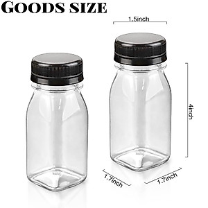Cmkura 24 Pack Plastic Juice Bottles with Caps, 4oz Empty Reusable Mini Plastic Containers with Lids for Juice, Drinking and More Beverages