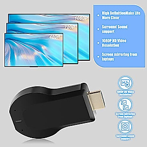 Wireless Display Adapter 4K HDMI - WiFi 1080P Mobile Screen Mirroring Receiver Dongle to TV/Projector Receiver Support Windows Android Mac iOS