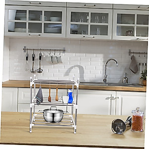 COLLBATH 1pc Kitchen Storage Rack Adjustable Stainless Steel Accessories