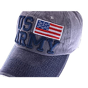 Anna-Kaci USA American Flag Hat for Men and Women US Army Letter Embroidered Color Block Washed Cotton Baseball Cap, Grey