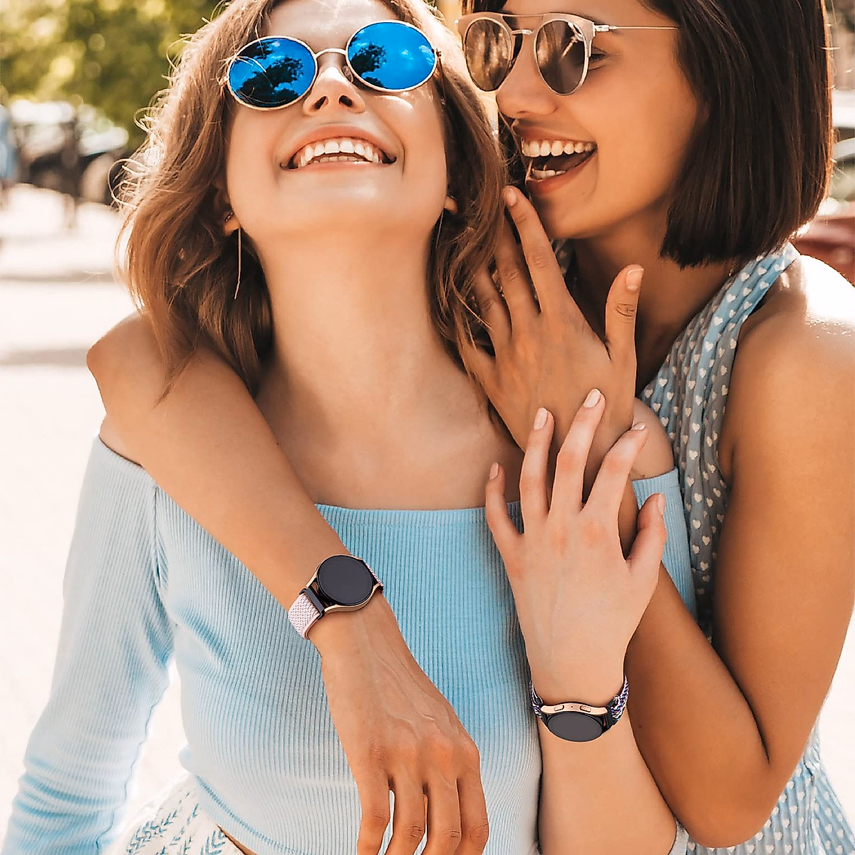 Ouwegaga Elastic Bands Compatible with Samsung Galaxy Watch 7 6 5 4 Band 40mm 44mm,Galaxy Watch 5 Pro 45mm/Watch 6 4 Classic 47mm 43mm 42mm 46mm /Watch FE/Active 2, 20mm Stretchy Nylon Strap Women Men