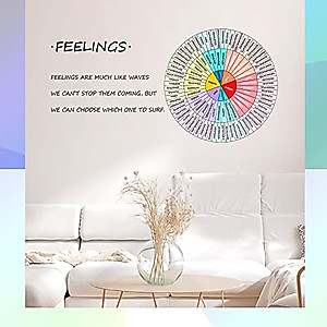 Hotop Feelings Wheel Wall Decals Mental Health Sticker 16 x 21 Inches Large Emotion Wheel Decal Office Decor Mental School