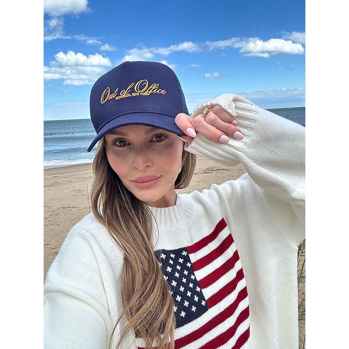 Almere Graphic Mesh Adjustable Trucker Hat and Baseball Cap for Women (Polyester Mesh, Out of Office)