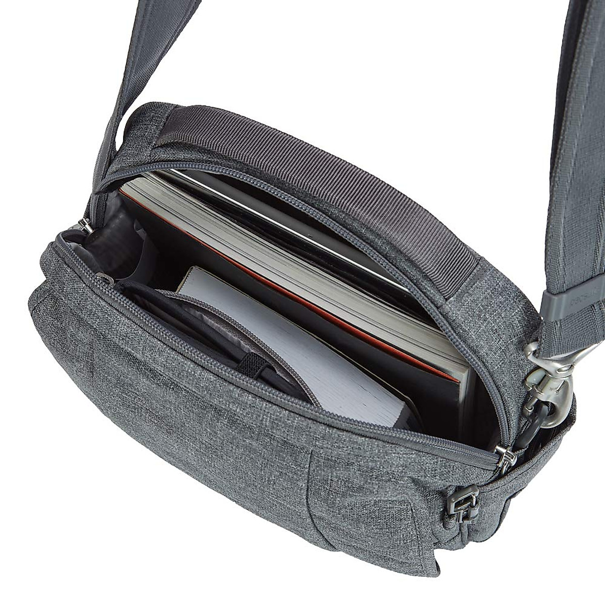 Pacsafe unisex adult 7 Liter Crossbody / - Fits Inch Tablet for Women & Men Metrosafe LS200 Anti Theft Shoulder Bag Color Black 30420100, Black, One Size US