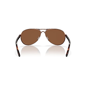 Oakley Women's OO4079 Feedback Aviator Sunglasses, Rose Gold/Prizm Tungsten Polarized, 59 mm