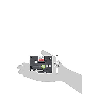 Brother Black on Red Label Tape, 0.35 in x 26.2 ft. (TZe-421)
