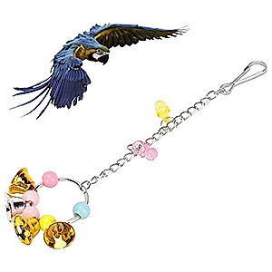 Bird Parrot Toys Hanging Bell, Parrot Hanging Swing Bells for Parakeets, Hanging Bell Birds Cage Toys for Cockatiels Conures