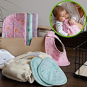 Organic Burp Cloths, 3-Pack of Double Layered Organic Cotton Burp Cloths Boy, Baby Girl Burp Cloths MADE IN EU, Absorbent Burp Clothes Unisex, Soft & Cosy Cotton Burp Cloth, Quick Drying Burping Cloth