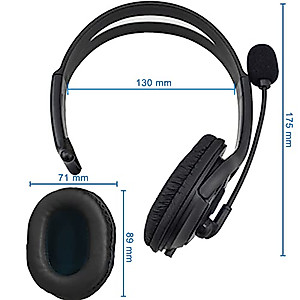 Joso Wired One Ear Headset for PS4, 3.5mm Single Ear Headphone Headset for PS5, Nintendo Switch, PC, iPad, Mac, Tablet and Phone with 3.5mm Jack, Office Business, Coach Headset, Gaming, Remote Work