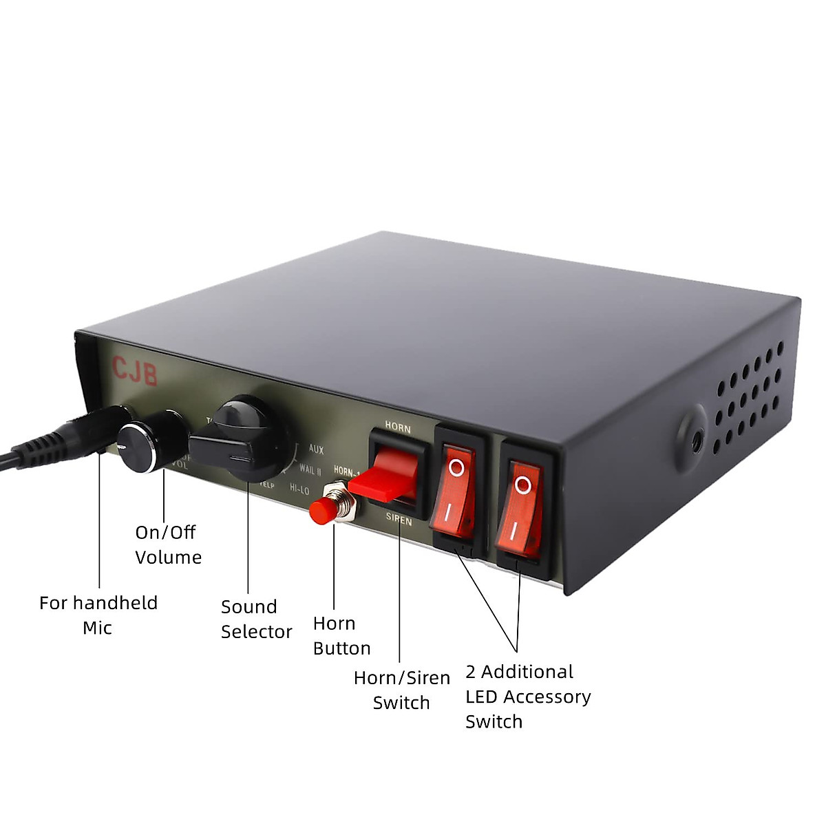 KUNTEC 12V 200W Siren Warning Emergency Loud Speaker 8 Tones Amplifier Siren Handheld Microphon PA System Siren Horn for Vehicles Truck UTV ATV