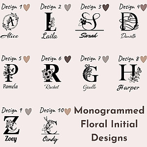 FcCraft Personalized Tumbler With Engraved Name, Monogrammed Gifts For Women Christmas, Custom 40 Oz Initial Thermos With Handle, Birthday Gifts For Women Cup, Bridesmaid Gifts Coffee Mug With Straw