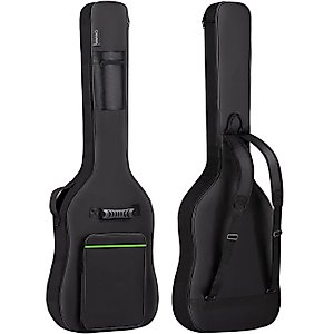 CAHAYA Bass Guitar Bag Gig Bag 0.3in Padding Black Padded Backpack Soft Electric Bass Case Green CY0292