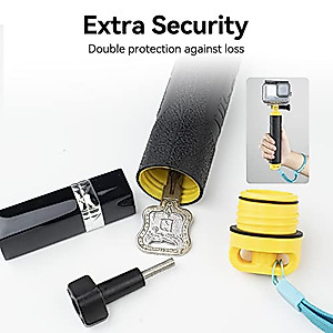 TELESIN Floating Hand Grip Waterproof Stick for GoPro Hero 11 10 9 8 7 6 5 4 3 2, Fusion, Max, Underwater Selfie Sick for Most Action Cameras