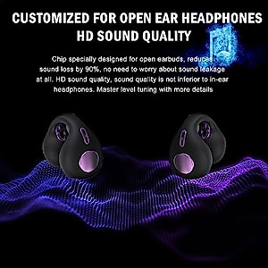 Ear Clips Ear Buds Bone Conduction Earbuds for Small Ear Canals, Open Ear Earbuds Bluetooth with Earhooks Sport Clip on Headphones Up to 24 Hours Playtime Waterproof Outer Headphones Black