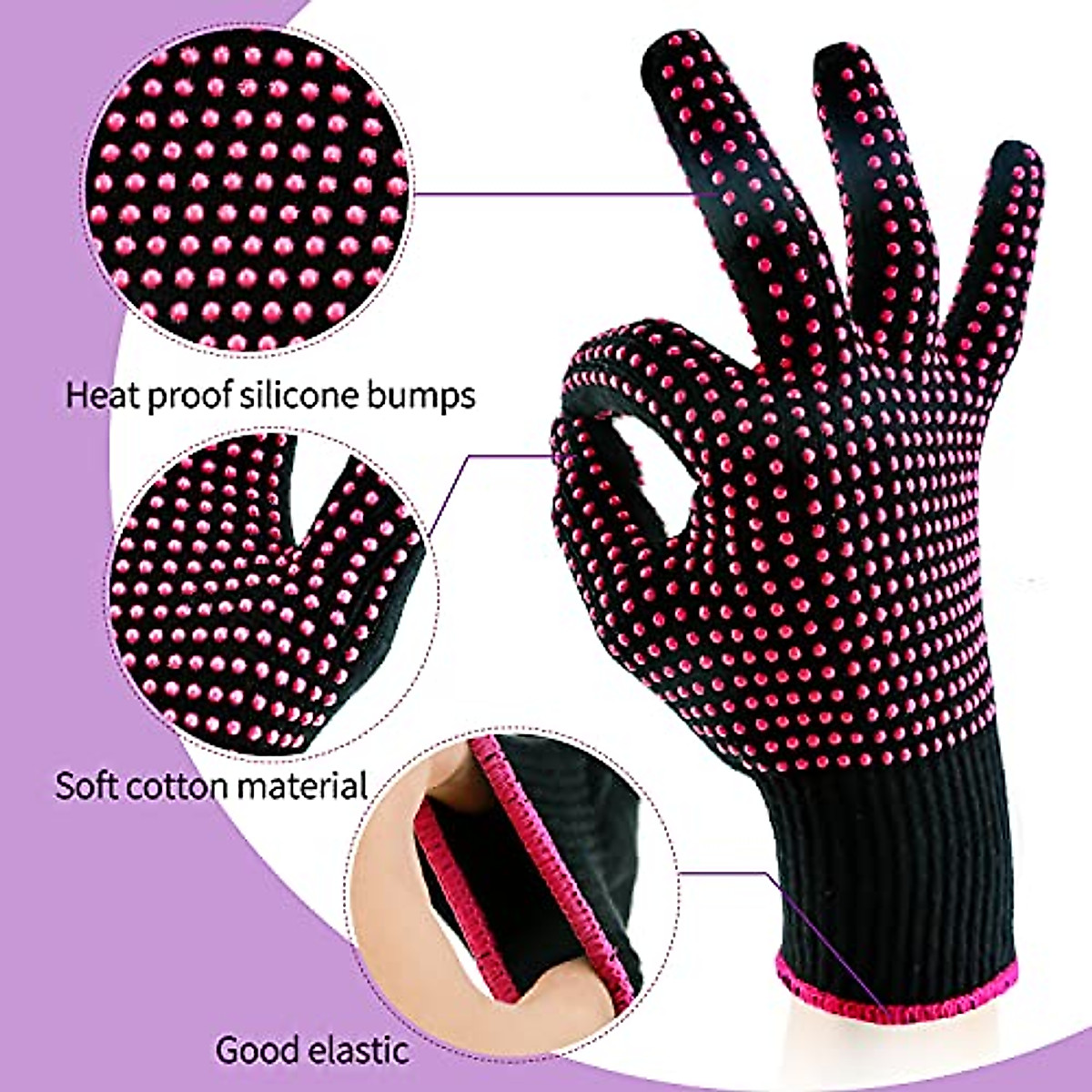 Heat Resistant Gloves for Hair Styling Curling Iron Glove Heat Resistant Gloves Heat Resistant Mat Curling Wand