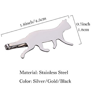 STJARNA 2" Black Tie Clip for Men Stainless Steel Regular Business Tie Bar Wedding Gift Box