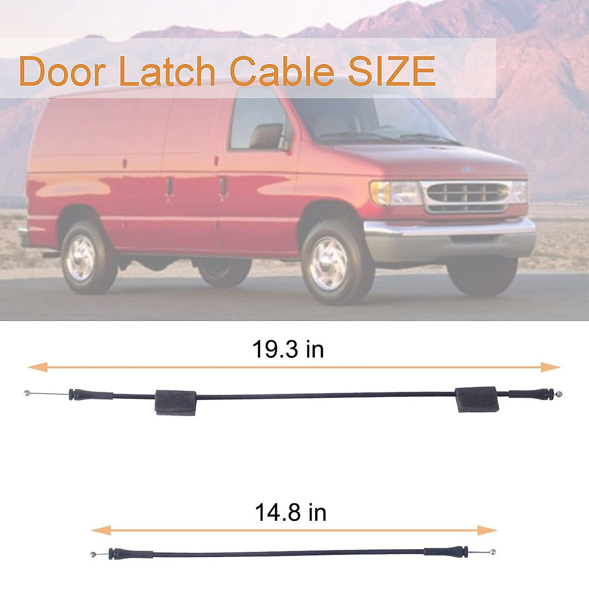 Poweka Side Door Latch Release Cable Compatible with Ford E150 E250 E350 Vans 1992-2013 Econoline Super Duty Cargo Door Right Side Hinged Cargo Door Replacement Replace 6C2Z15264A00AB 924-350