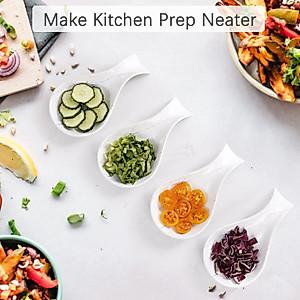 Spoon Rest for Stove Top, Ceramic Spoon Holder, Spoon Rest for Kitchen Counter, White Marble Coffee Spoon Rest, Heat-Resistant Cooking Utensil Rest for Ladles, Spatula, Tong, ANTIS'S HOME