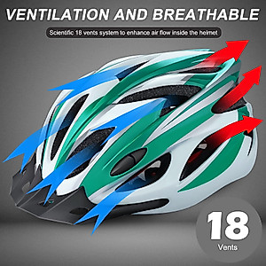 Zacro Adult Bike Helmet Lightweight - Bike Helmet for Men Women Comfort with Pads&Visor, Certified Bicycle Helmet for Adults Youth Mountain Road Biker