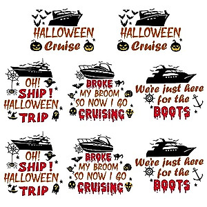 8 Pcs Halloween Magnetic Stickers Pumpkin, Ghost, Witch Hat, Bat, Skull Car Magnets for Halloween Decorations Cruise Door, Carnival Cruise Ships, Fridge, Garage Door