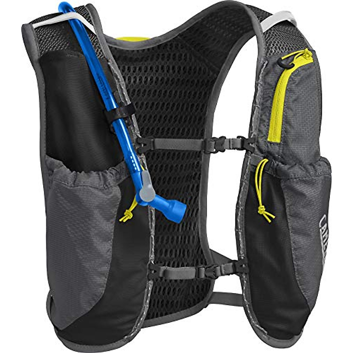 CamelBak Circuit Run Vest with 50oz Hydration Bladder, Graphite/Sulphur Spring, One Size