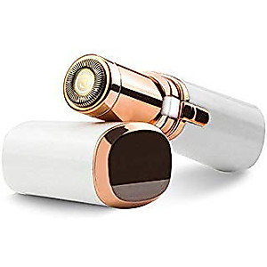 Veru ETERNITY Women Hair Remover Painless Lipstick Shaver for Face,Hand, Armpit, Leg and Bikini,Portable Battery Powered Trimmers for Home and Travel,Built-in LED Light,Milky White/Rose Gold