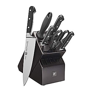 ZWILLING Professional S 7-Piece Razor-Sharp German Block Knife Set With Black Rubberwood Block, Made in Company-Owned German Factory with Special Formula Steel perfected for almost 300 Years