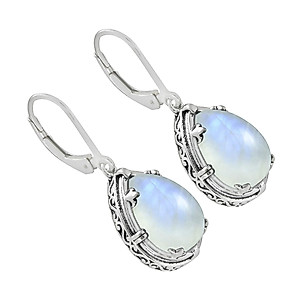 9.51Cts Natural Moonstone Earrings For Women White Stone June Birthstone Jewelry Women's Day Gifts For Mom Wife Sister