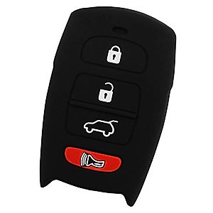 For 08-11 Kia Borrego 06-12 Hyundai Verzcruz 06-13 Azera Rubber Keyless Entry Remote Key Fob Skin Cover 4btn
