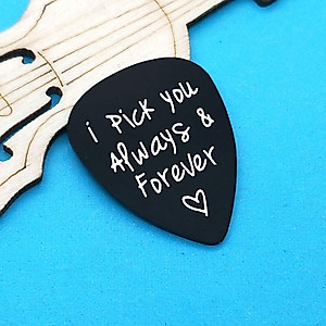 Anniversary Guitar Pick Gifts for Boyfriend Husband I Pick You Guitar Pick for Him Fiance Fathers Day Gift Christmas Birthday Gifts Valentines Day Gifts for Men