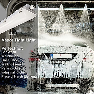 DAKASON 8FT LED Vapor Tight Light 120-100-80W tunable, 15600lm LED Vapor Proof Lighting Fixture IP66 100-277V, LED Outdoor Shop Light Waterproof for Parking Garage Car Wash Warehouse 2-Pack