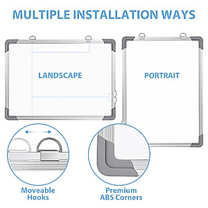 Small White Board Dry Erase for Wall, ARCOBIS 12" x 16" Magnetic Hanging Double-Sided Whiteboard, Portable Mini White Board for Kids Drawing, Kitchen Grocery List, Cubicle Planning Memo Board