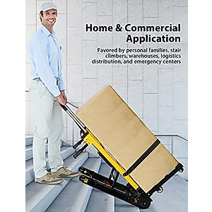 Electric Stair Climbing Hand Trucks Dolly 120W Motor 440Lbs Load Folding Electric Stair Climber Cart with Charger Lithium Battery 6 Solid Wheels for Moving Climbing Stairs Logistics Distribution