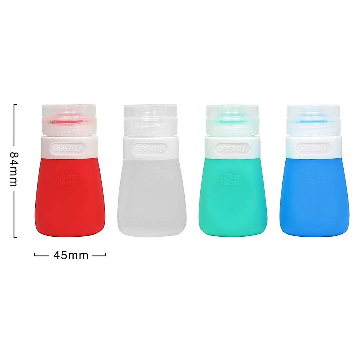YINGGG Squeeze Portable Salad Dressing Container to Go Bottles Sauce Leakproof Condiment Storage Bottle, Dressing to Go for Lunch set of 4 (55ML)