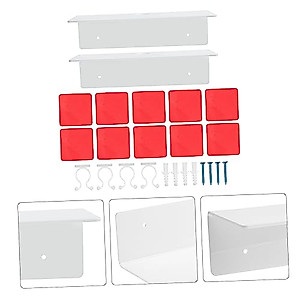 LIFKICH 2pcs Speaker Stand Wall Floating Shelves Wall Bracket Wall Mount Stand Wall Mounts Speaker Mount Speaker Wall Shelf Wall Mount Shelves Small Wall Shelf Modern Shelf Acrylic White