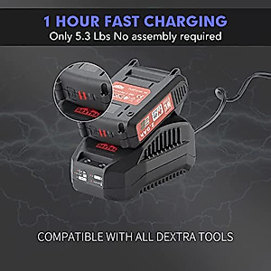 Dextra Cordless Hedge Trimmer, 20V Battery Bush Trimmer Electric Hedge Trimmer for Pruning, 24'' Dual-Action Blade, 2.0Ah Battery & Fast Charger Included, Bush Trimmer for Shrub Branch and Lawn