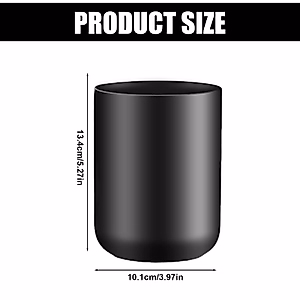 HOMURY Black Ceramic Kitchen Utensil Holder 3.98 × 5.28 Inch Matte Utensil Holder with Non-slip Base Black Ceramic Kitchen Utensil Holder Kitchen Supplies, Countertop Utensil Organizer for Kitchen