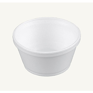 Mr Miracle Foam Bowl with Lid for Hot and Cold Foods – 8 Ounce Disposable Soup Container with Vented Lid, Great for Ice Cream, Yogurt, Soup, Takeout [50 pack]