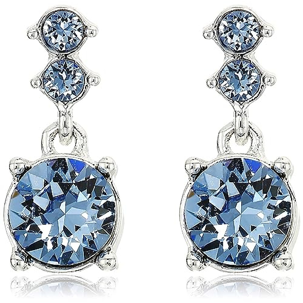 NINE WEST Women's Boxed Necklace/Pierced Earrings Set, Silver/Blue, One Size