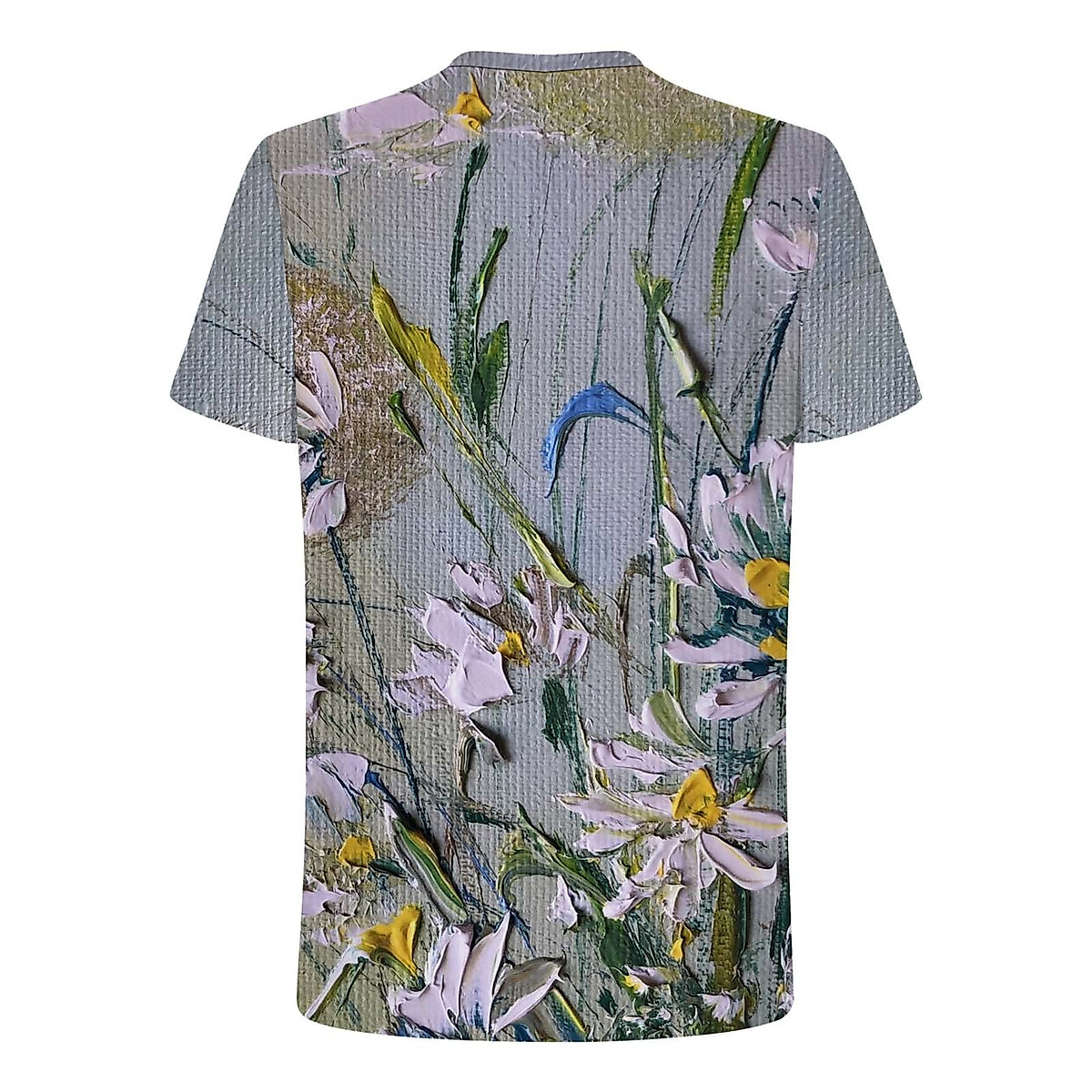 Womens Tops and Blouses Womens Summer Casual Printed Short Sleeve Crew Neck Shirt Loose Casual T Shirt Grey