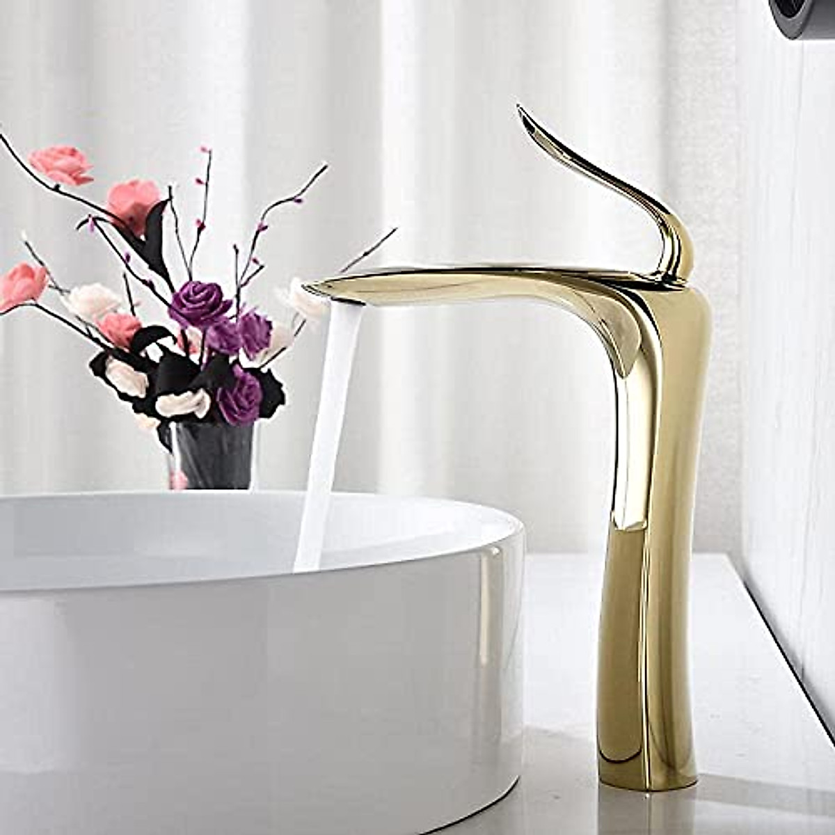 ZHANGYUEFEIFZ Bathroom Sink Faucet Sink Faucet Bathroom Basin Brass Faucet Sink Faucet hot and Cold Single Handle countertop Installation Toilet Crane Faucet (Color : Black Chrome S)