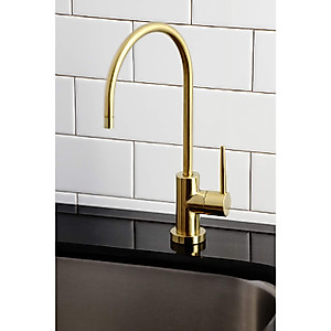 Kingston Brass KS8197NYL New York Single-Handle Cold Water Filtration Faucet, Brushed Brass, 14.13 x 5.88 x 1.69