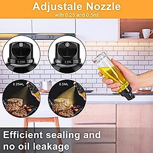 200ml Glass Olive Oil Sprayer for Cooking - Oil Dispenser Bottle Spray Mister - Refillable Food Grade Oil Vinegar Spritzer Sprayer Bottles for Kitchen, Air Fryer, Salad, Baking, Grilling, Frying