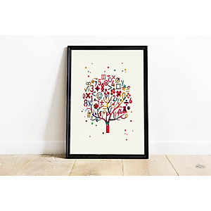 Math Symbols Tree Watercolor Art Print Mathematics Wall Decor Educational Poster Math Classroom Wall Art Mathematical Symbols Math Teacher Gift 8x10 inc. Unframed Print