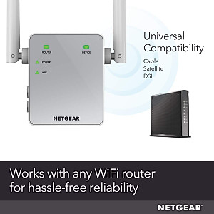 NETGEAR Wi-Fi Range Extender EX3700 - Coverage Up to 1000 Sq Ft and 15 Devices with AC750 Dual Band Wireless Signal Booster & Repeater (Up to 750Mbps Speed), and Compact Wall Plug Design