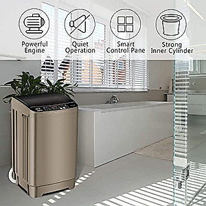 Krib Bling Full-Automatic Washing Machine with Drain Pump, 17.7 lbs Compact Washer, 10 Wash Program & 8 Water Level, Ideal for Apartment, Dorm, RV