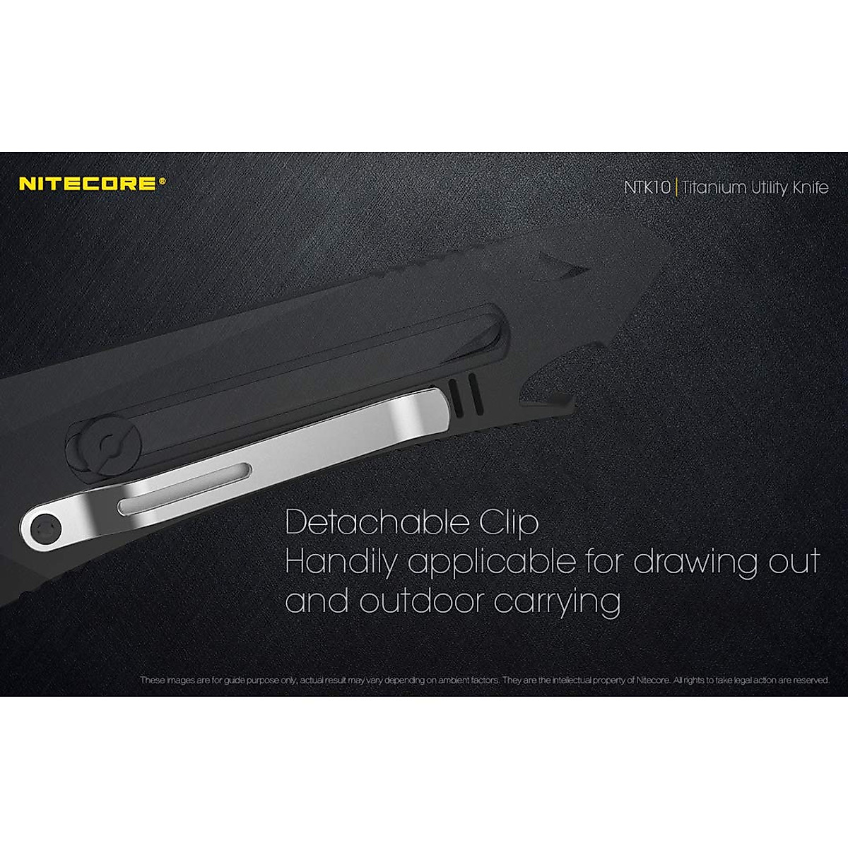Nitecore NTK10 Titanium Utility Knife with Bottle Opener & Emergency Glass Breaker