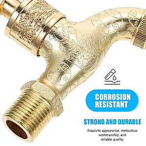 Touch On Faucets, Kitchen Sink Faucet Wall Mounted Water Faucet V-intage Sink Water Tap Single Knob Antique European Faucet for Kitchen Bathroom Lavatory Vanity Golden Bathtub Faucets Sink Sprayer